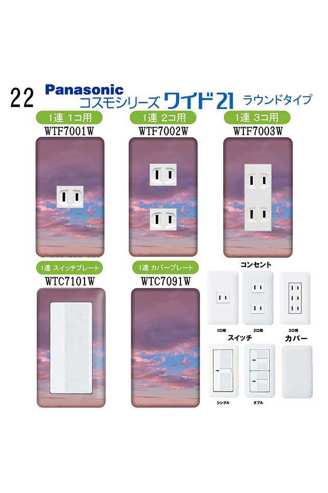 Photo 写真(空) 22番 パナソニック 【コスモシリーズワイド21】 1連 ラウンドタイプ コンセントプレート スイッチプレート コンセントカバー スイッチカバー | CASEMAKER ...