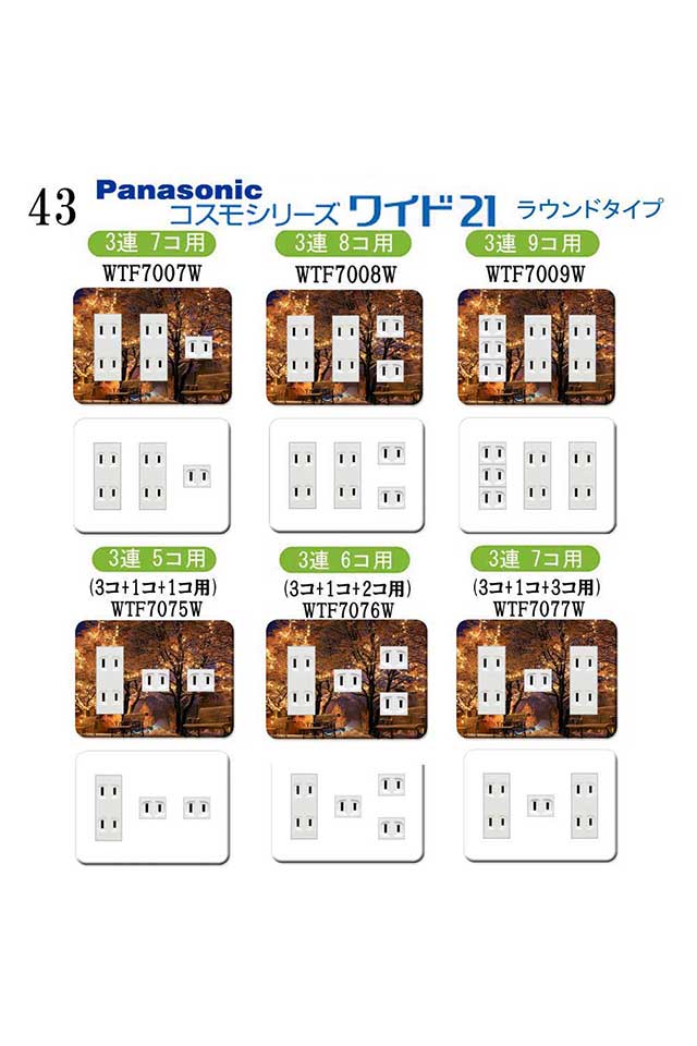 photo 写真(森林) 43番 パナソニック 【コスモシリーズワイド21】 3連 ラウンドタイプ コンセントプレート スイッチプレート コンセントカバー スイッチカバー ...